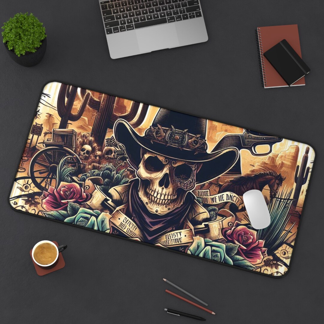 Western Goth Desk Mat | Spooky Spurs | Dark Western | Macabre Design ...