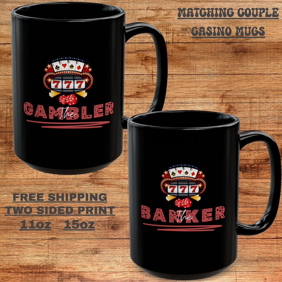 Casino Couple Coffee Mugs, Gambling Gifts, His and Her Gift Set, Top ...