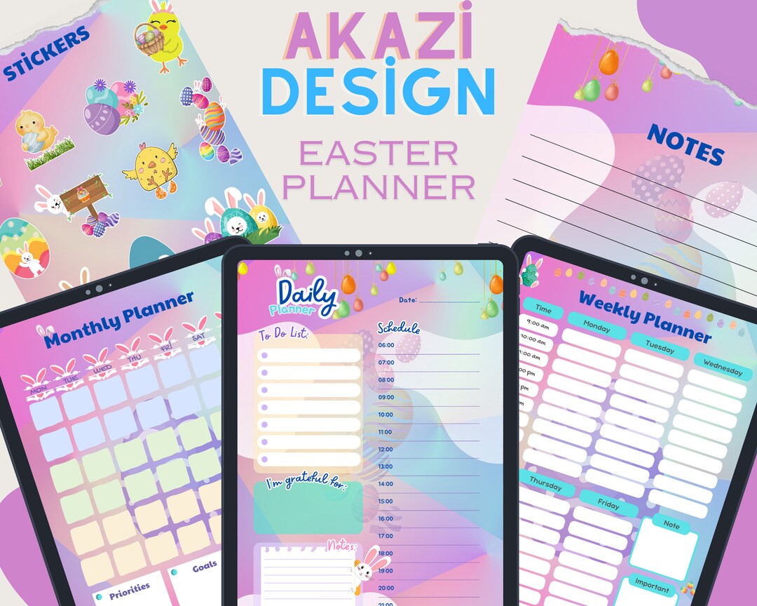 Easter Themed Daily Planner, Weekly Planner, Monthly Planner, Printable ...