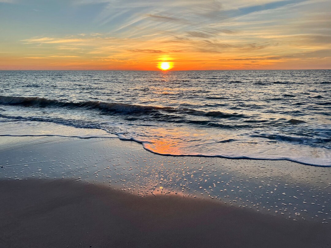 Sunset Ocean Florida Surf Zen Golden Hour Serenity Soft Waves Tranquil ...