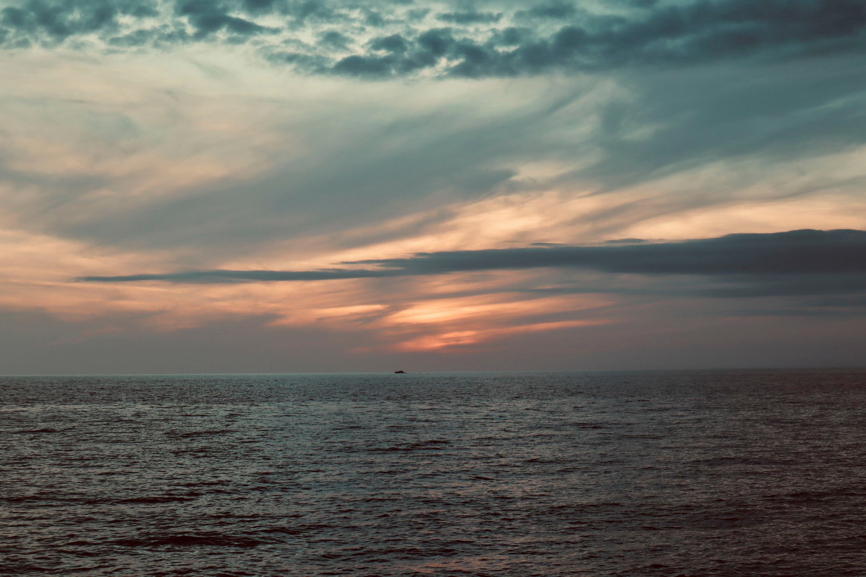 Moody Cloud Sunset Ocean Art Photo - Dramatic Sky and Sea Digital Print ...