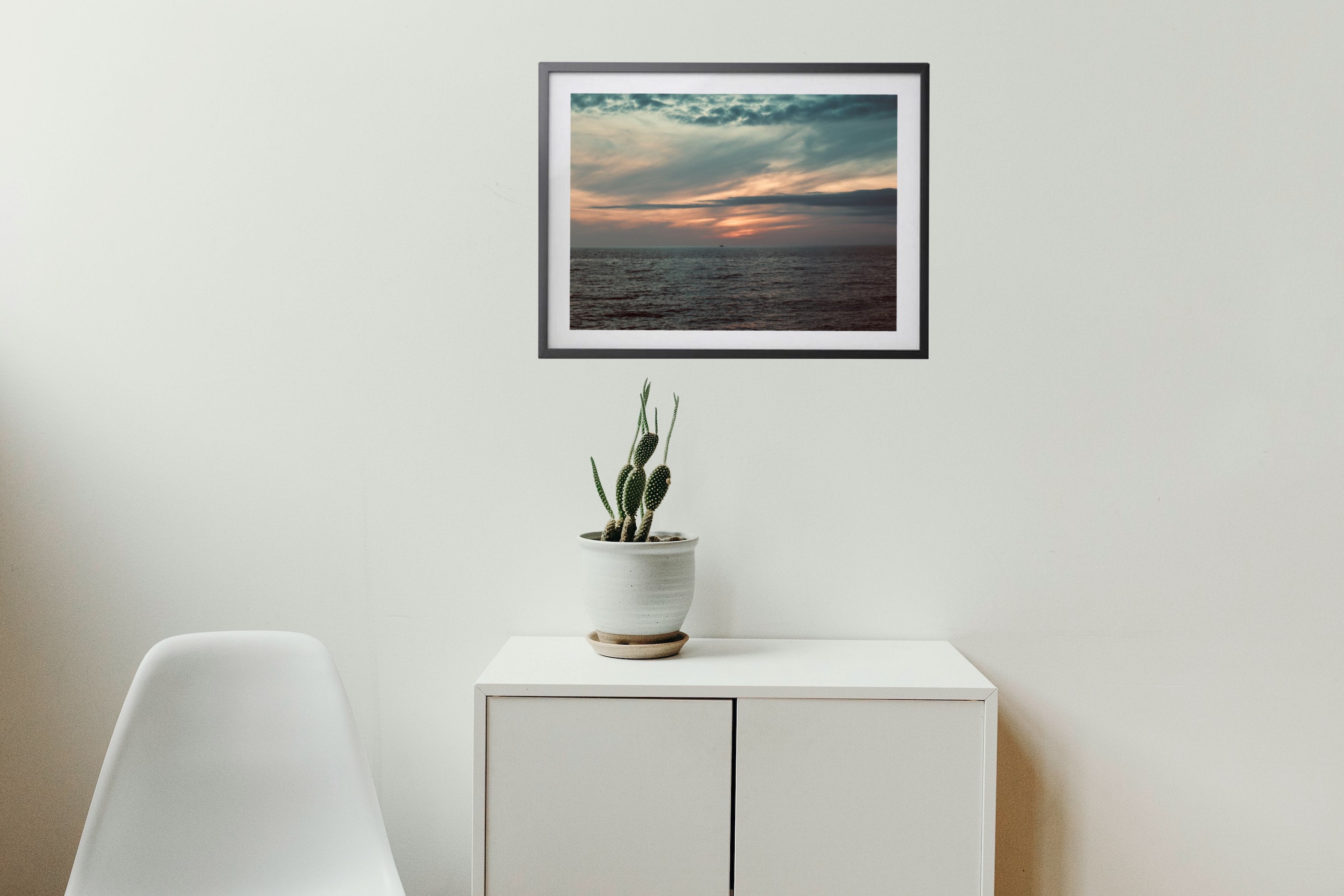 Moody Cloud Sunset Ocean Art Photo - Dramatic Sky and Sea Digital Print ...