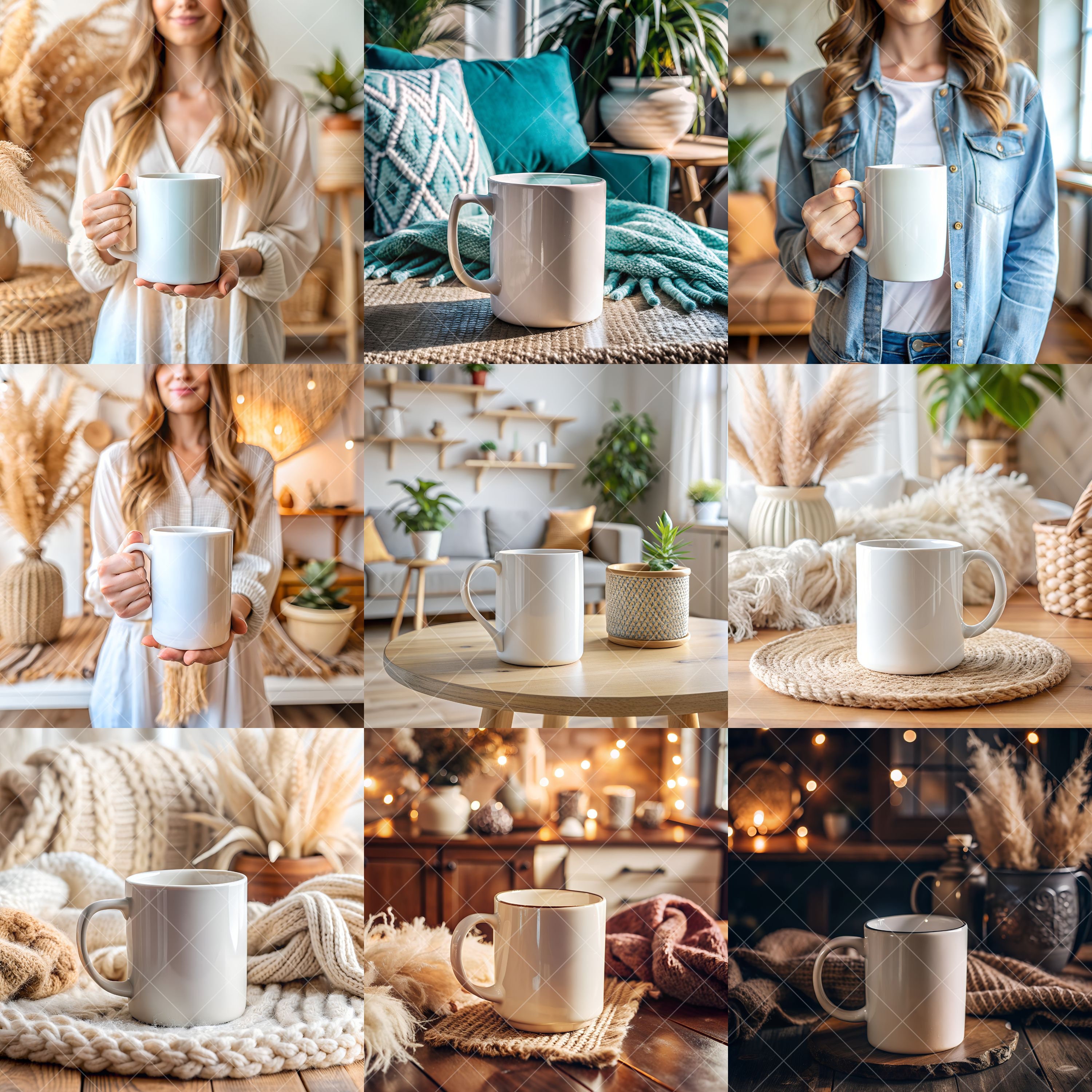 Canva Mug Mockup Bundle 53 JPEG X Boho Blank Mug Mockup Bundle Coffee ...