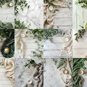 30 JPEG X Greenery Table Flat Lay Mockup Bundle | Add Your Own Products ...