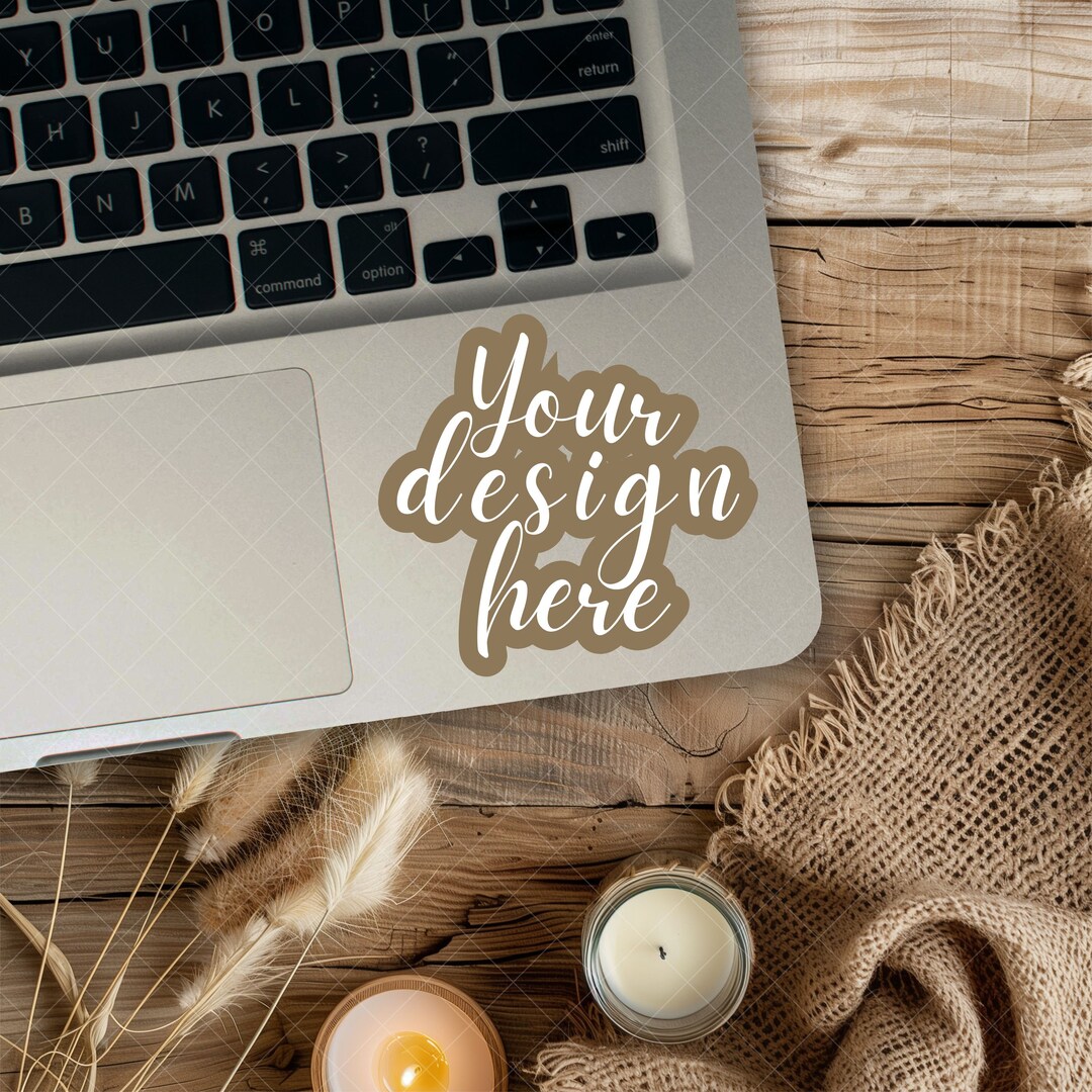 Laptop Sticker Mockup, Sticker Product Mock-up Template, Sticker Decal ...