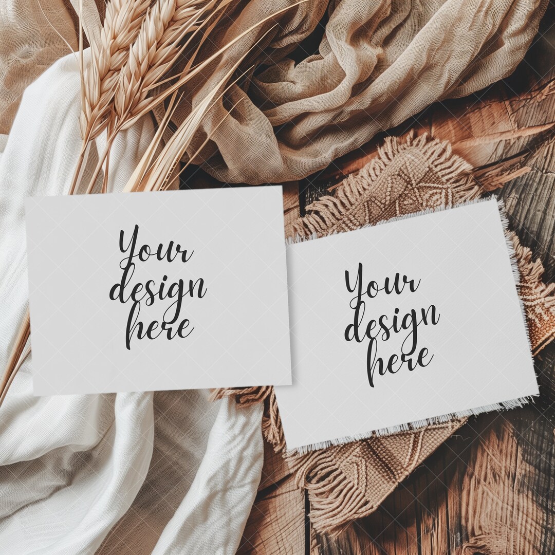 5.5x4.25 Mockup Cards Canva Editable, Greeting Card Mockup, Canva ...