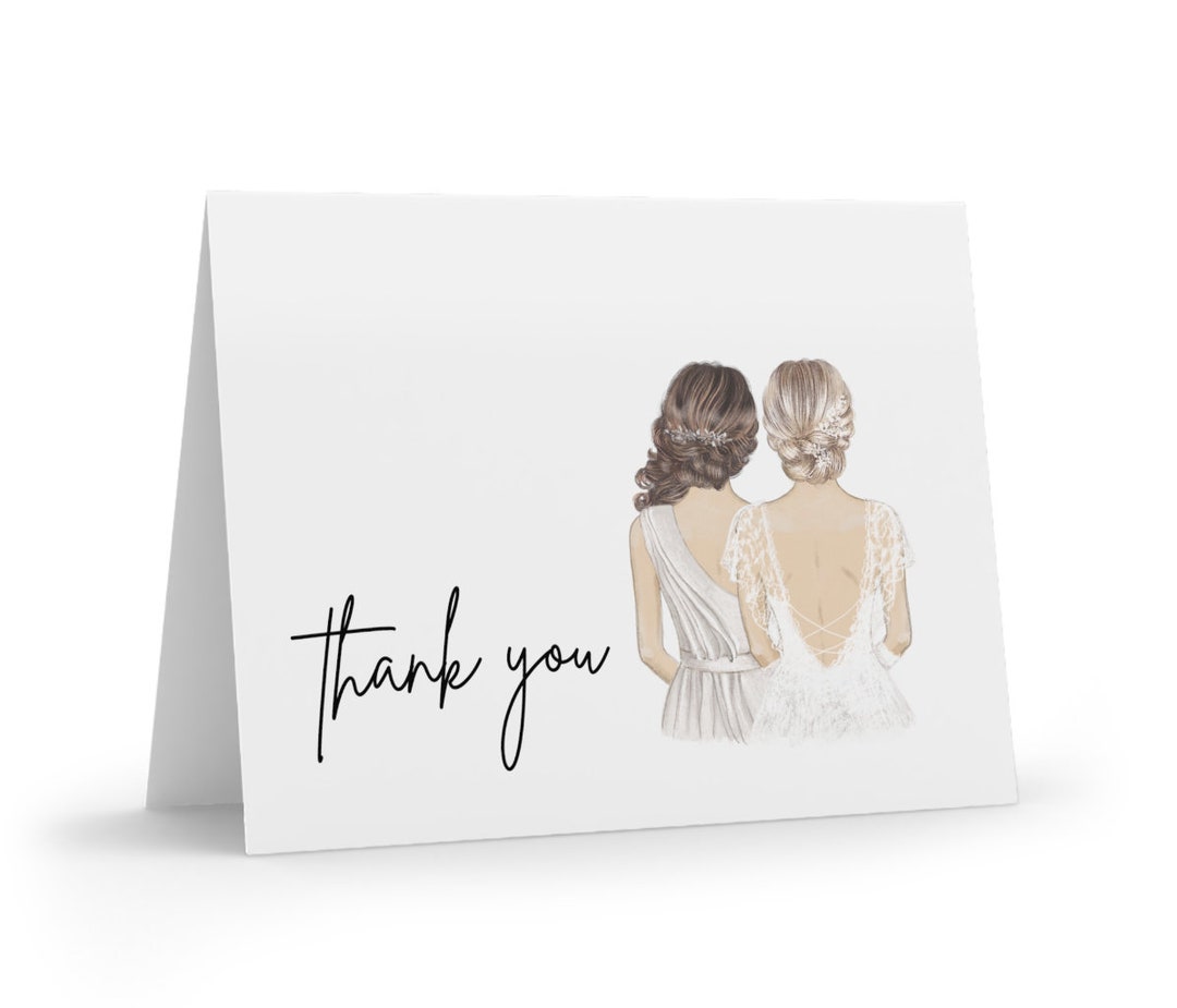 Lesbian Brides Thank You Printable Brides Thanks, Lesbian Love, LGBTQ ...