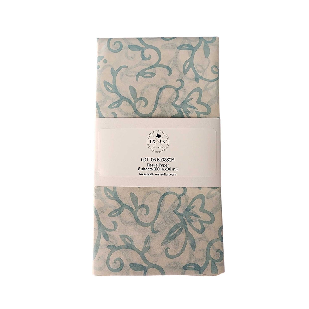 Cotton Blossom Tissue Paper / Light Blue & White Gift Wrap - Etsy