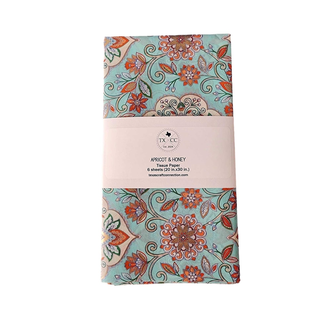 Apricot & Honey Tissue Paper / Teal and Peach - Etsy