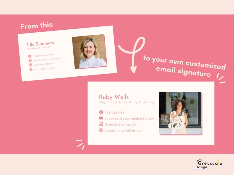 Digital Email Signature Template Canva Social Media Templates Stylish ...