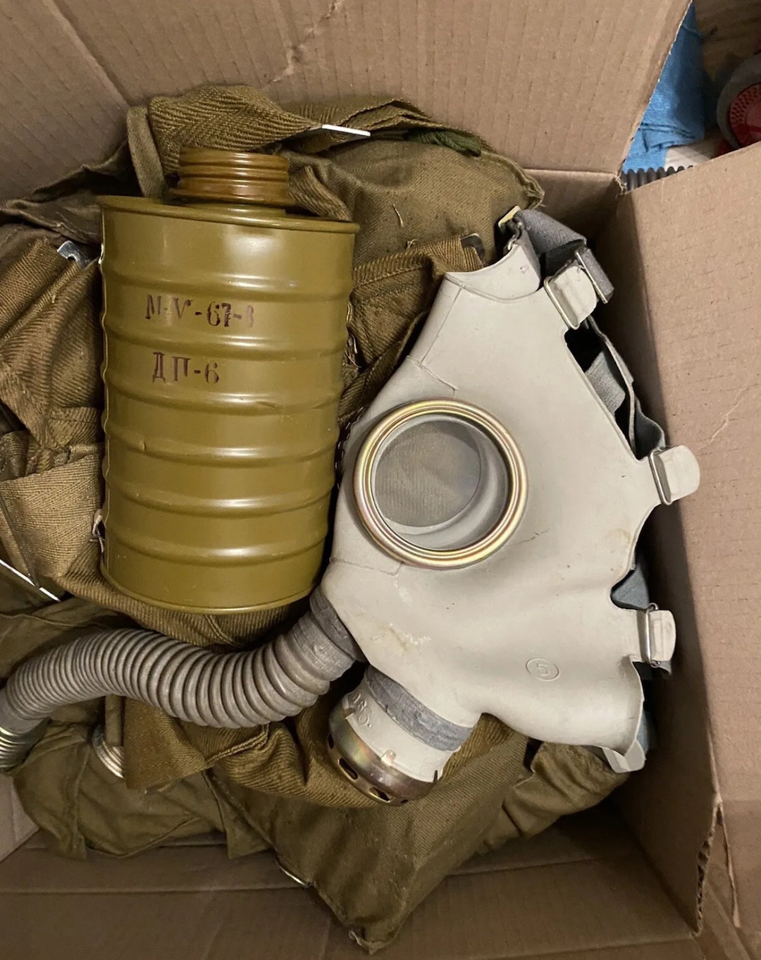 Soviet USSR Military Vintage Gas Mask DP-6M (pdf-d) Full Set DP6M (big ...