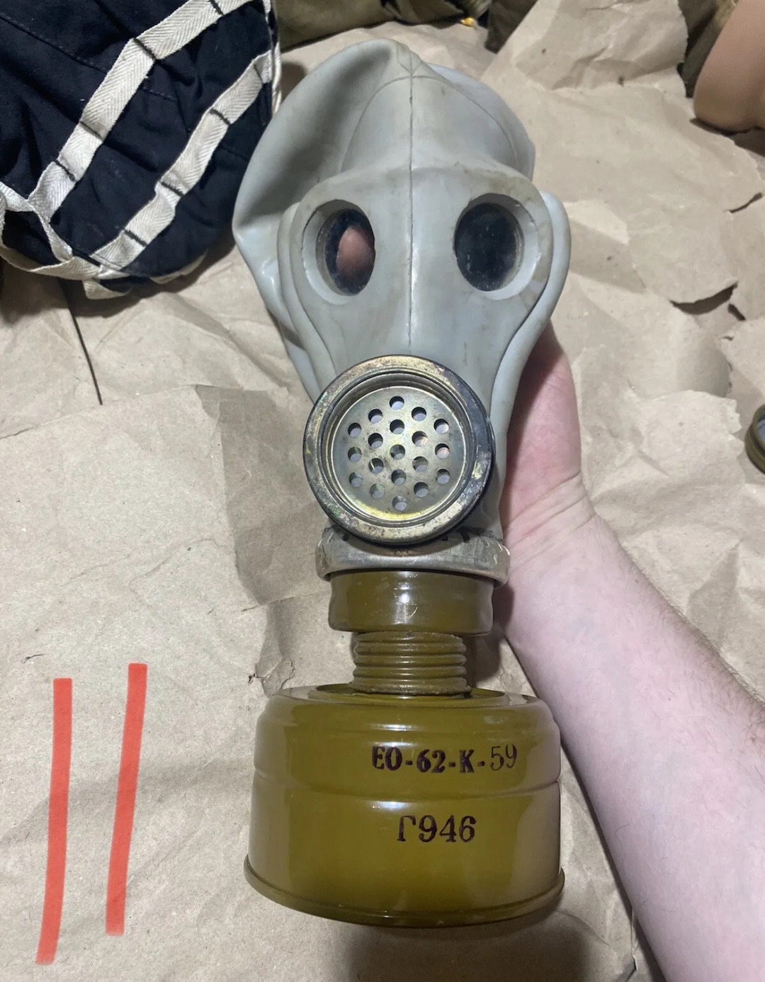 SHMS Prv-u RSH-4 Filter Eo-62k Protection Gas Mask mask Dirty With Rust ...