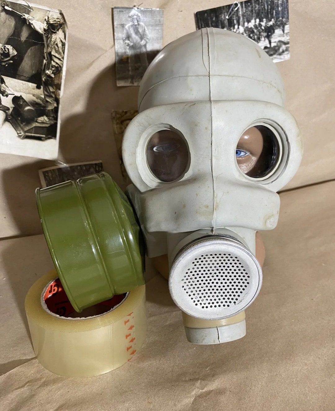 Soviet USSR Military Vintage Gas Mask 1969 Size 3 PMG RIGHT Filter ...