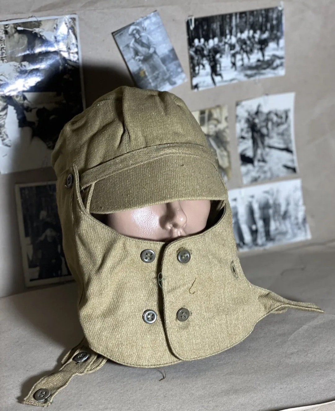 Military Vintage Cap Cloth Helmet Cape USSR Soviet Protective Winter ...