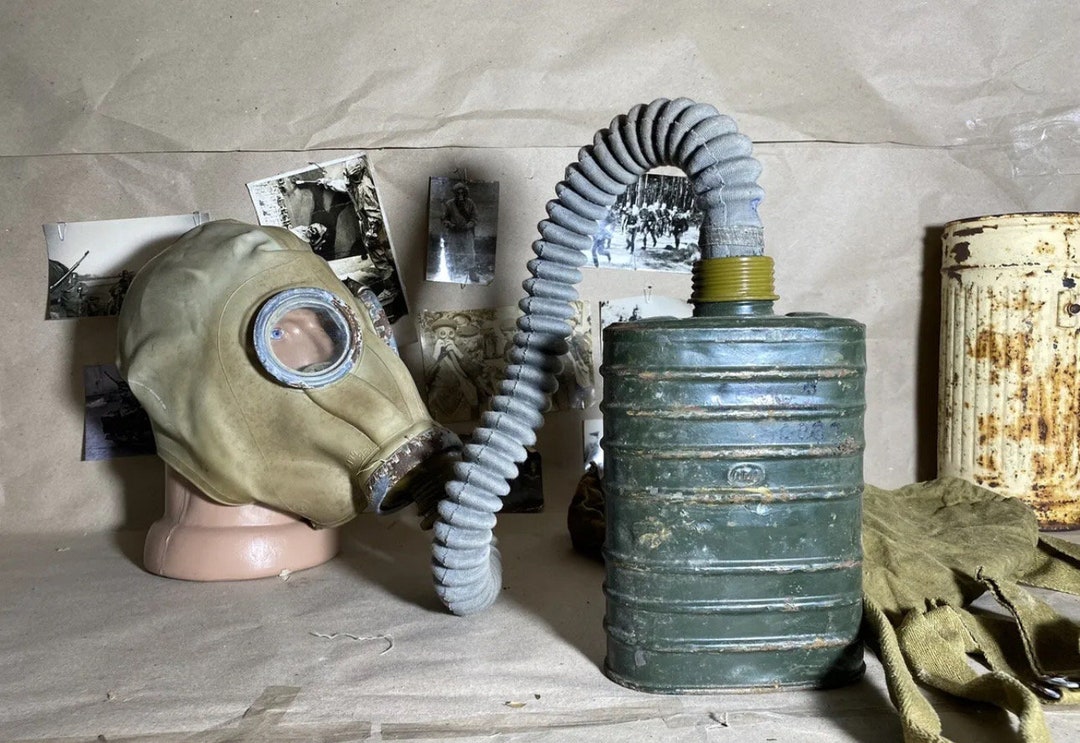 Protection Gas Mask SHM-41 1951 Filter Cp-mo-2 Size 3 Soviet Vintage ...
