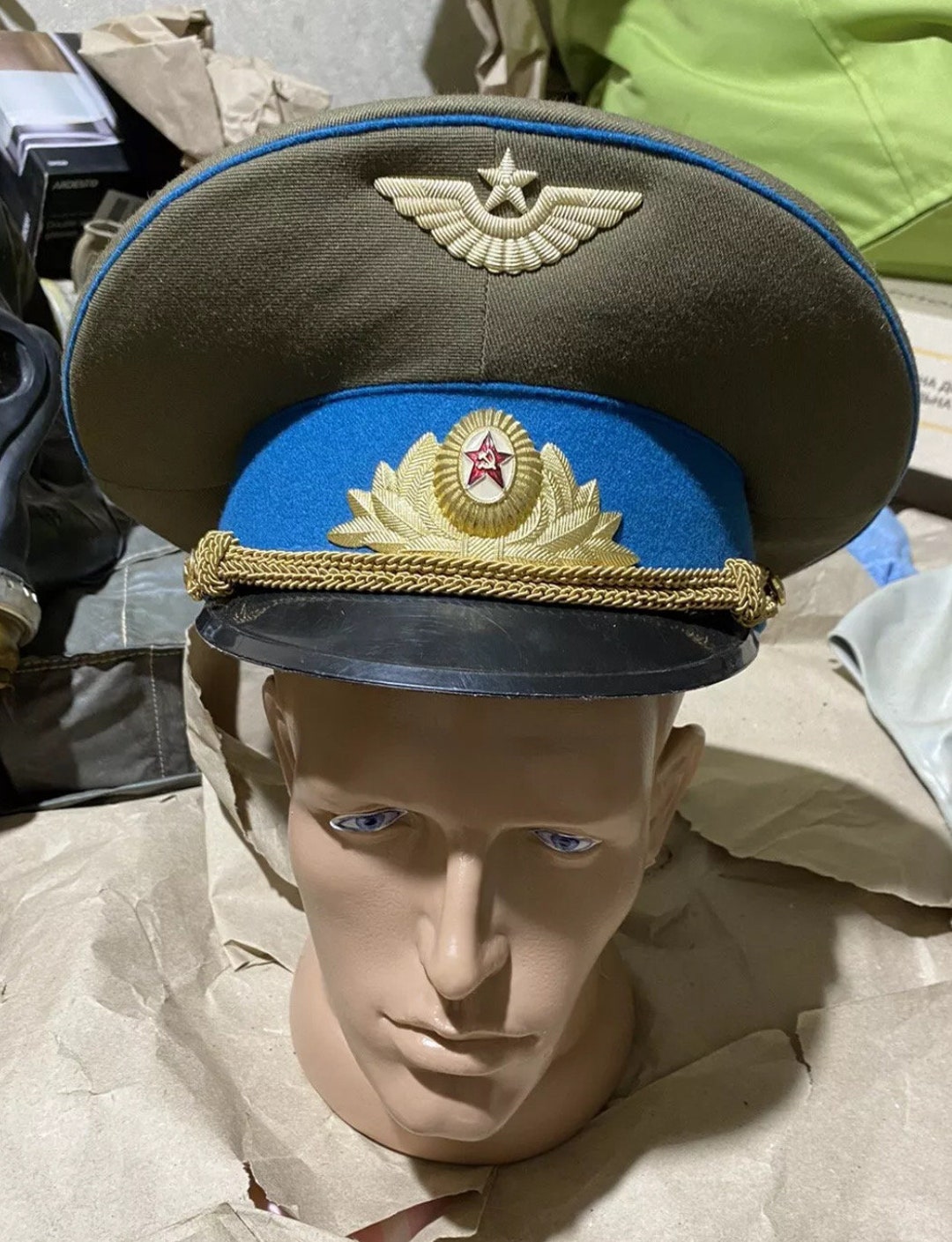 Soviet USSR Military Vintage Parade CAP HAT Army Air Force Pilot's Cap ...