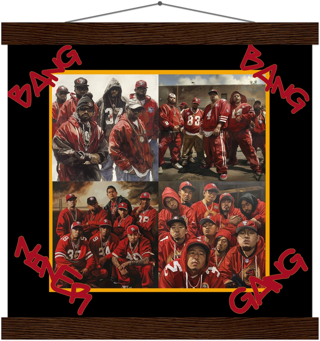 San Francisco 49ers Wooden Framed Paper Poster With Hanger - Etsy