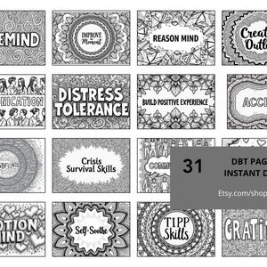 31 DBT Skills Coloring Pages – Mandala & Mindfulness Designs - Etsy