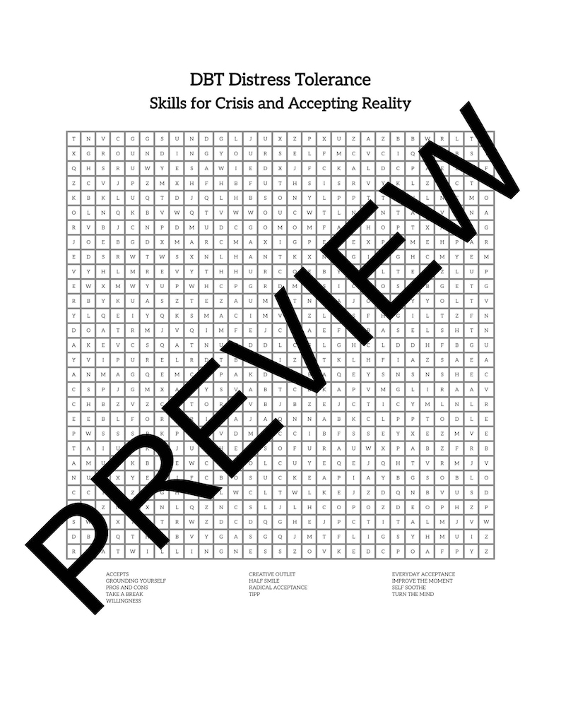DBT Skills Word Searches - Etsy