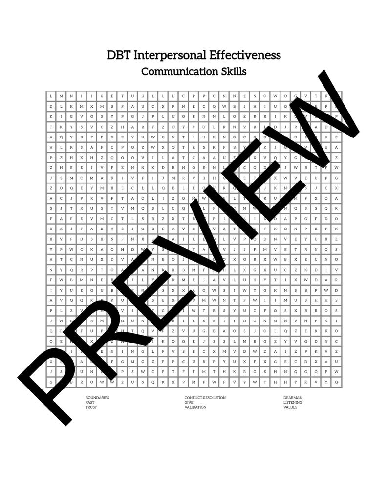DBT Skills Word Searches - Etsy