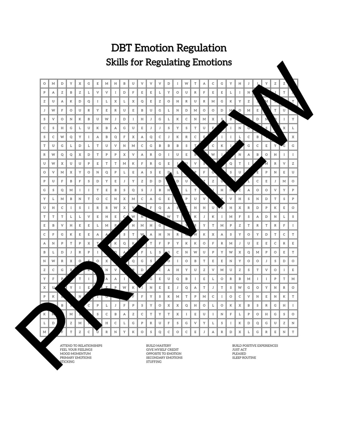 DBT Skills Word Searches - Etsy