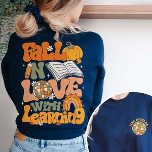 Custom Teacher Fall Shirt, Fall in Love With Learning, Thankful Teacher ...