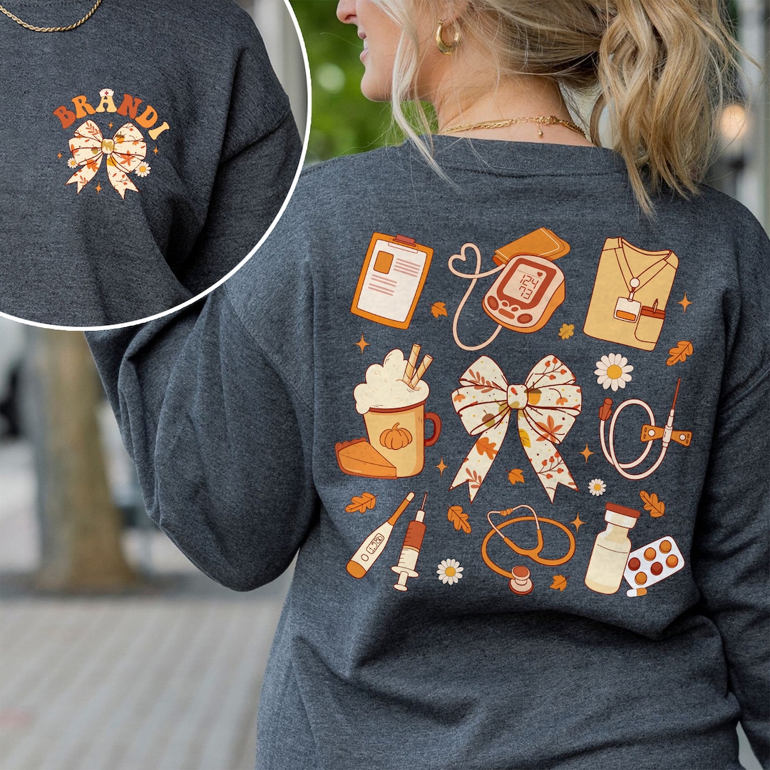Custom Nurse Shirt, Retro Nurse Shirt, Nurse Fall Sweatshirt ...