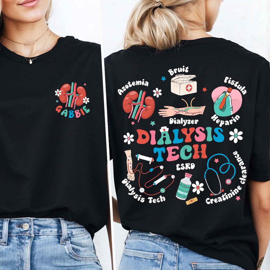 Personalized Dialysis Tech Shirt, Dialysis Nurse Shirt, Nephrology ...