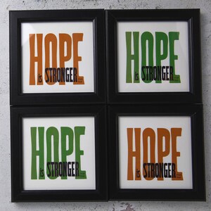 Hope is Stronger Than Fear – 4x4 Inch Framed Inspirational Wall Art ...