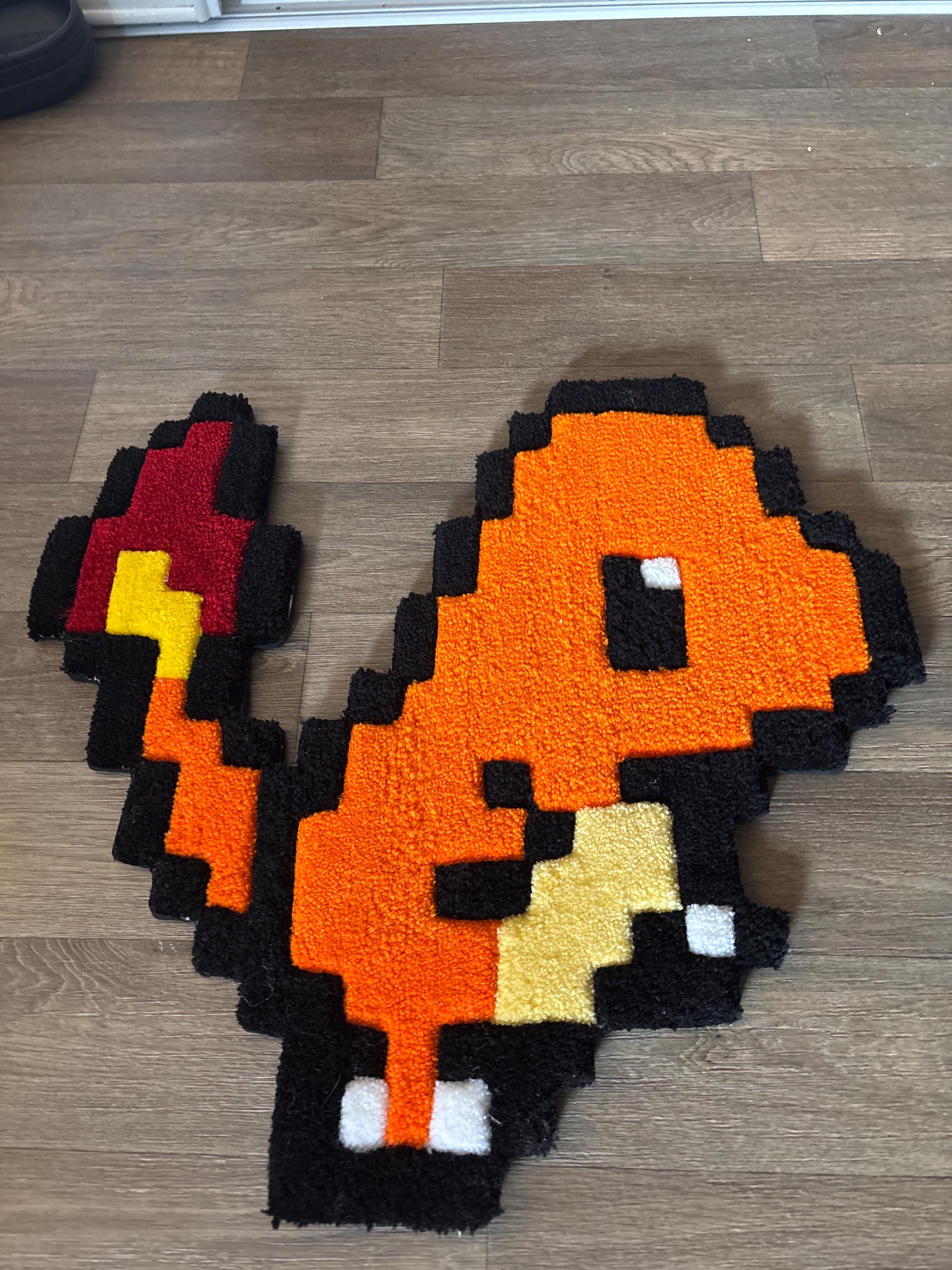 8-bit Charmander Tufted Rug - Etsy