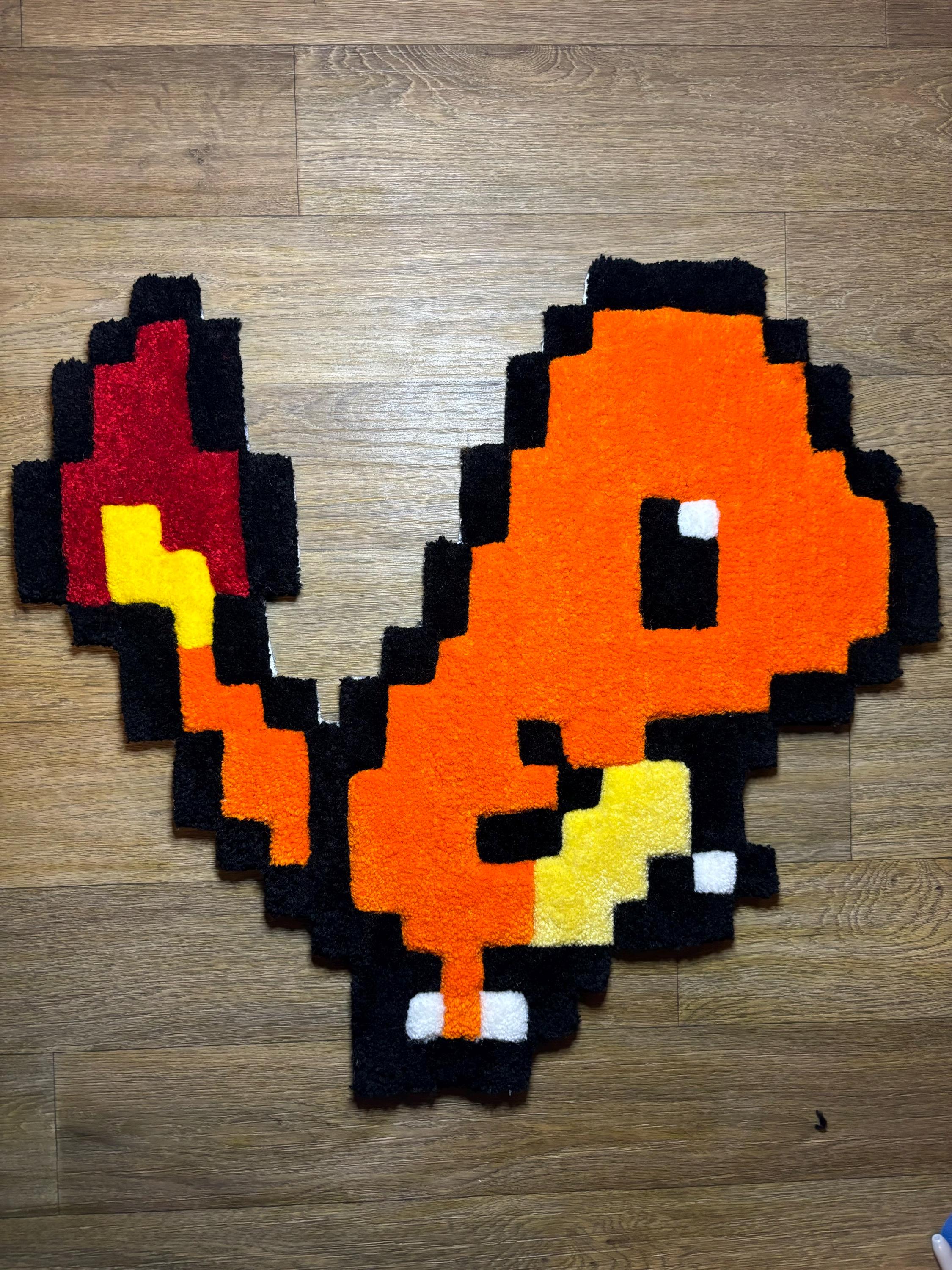 8-bit Charmander Tufted Rug - Etsy