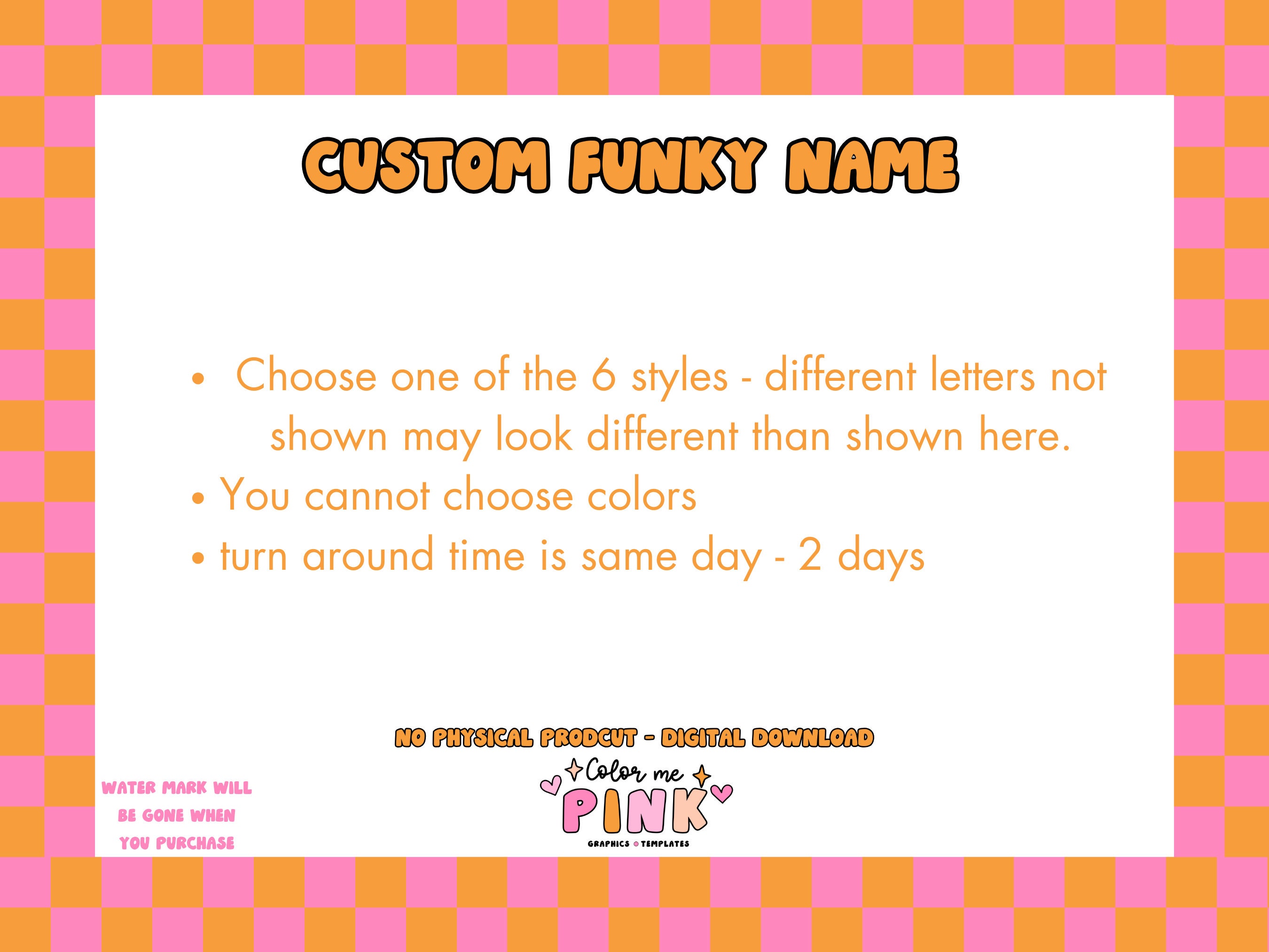Custom Funky Name PNG Digital Download, Sublimation Design, Commercial ...