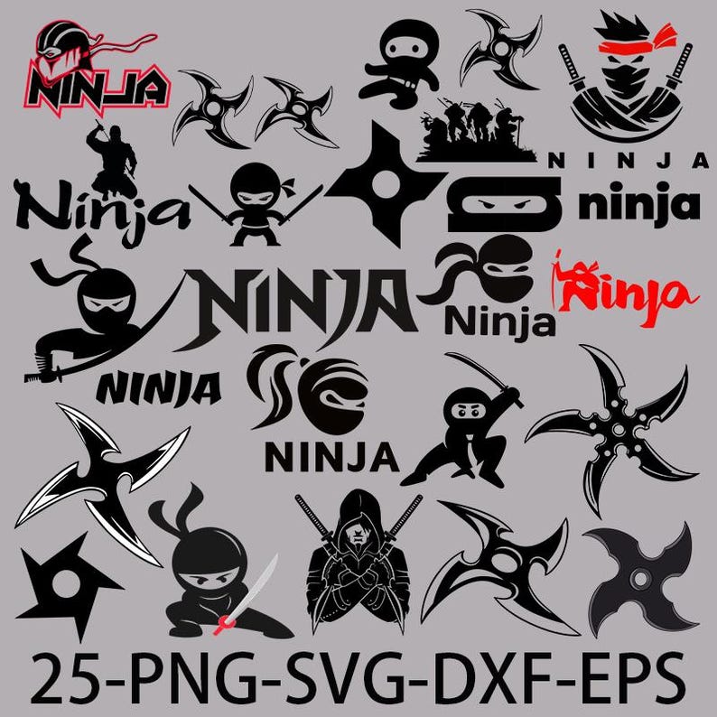 New Kung Fu Figure PNG Throwing Star SVG Dual Sword Figure DXF Ninja ...