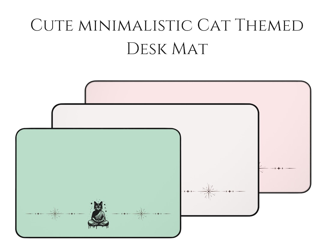 Minimal Cat Desk Mat, Desk Pad for Cat Lovers, Custom Large Mouse Pad ...
