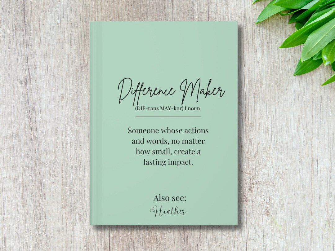Personalized Difference Maker Notebook, Appreciation Gift, Mentor Gift ...