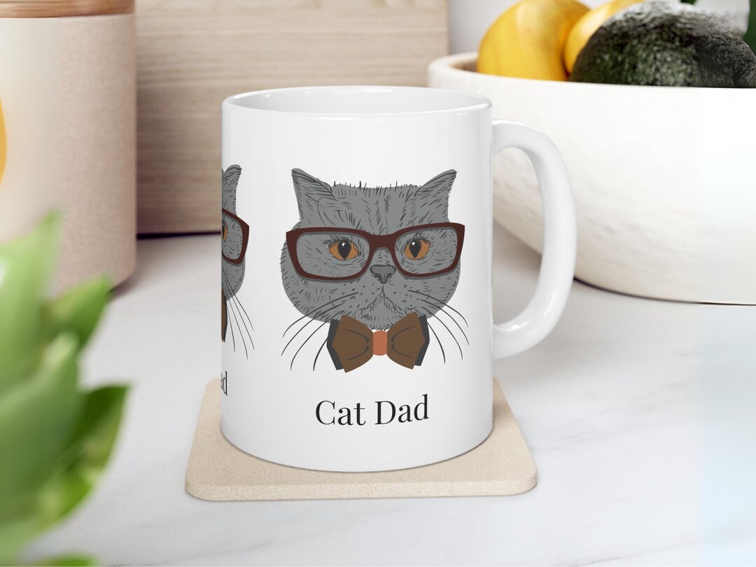 Cat Dad Mug, Cat Dad Coffee and Tea Mug, Cat Dad Personalized Gift, Cat ...