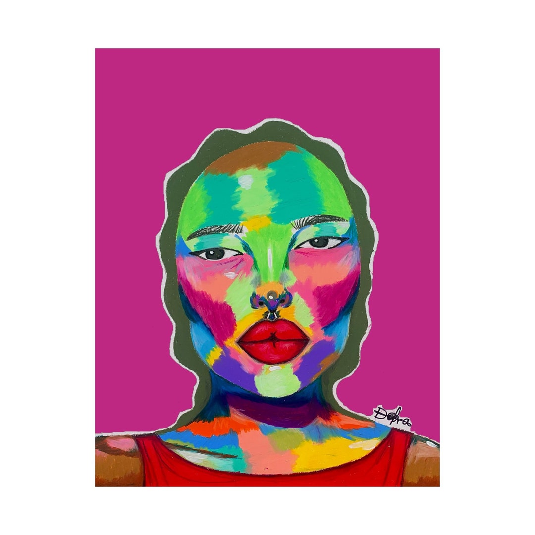 1. Asian Mona Print pink Background - Etsy