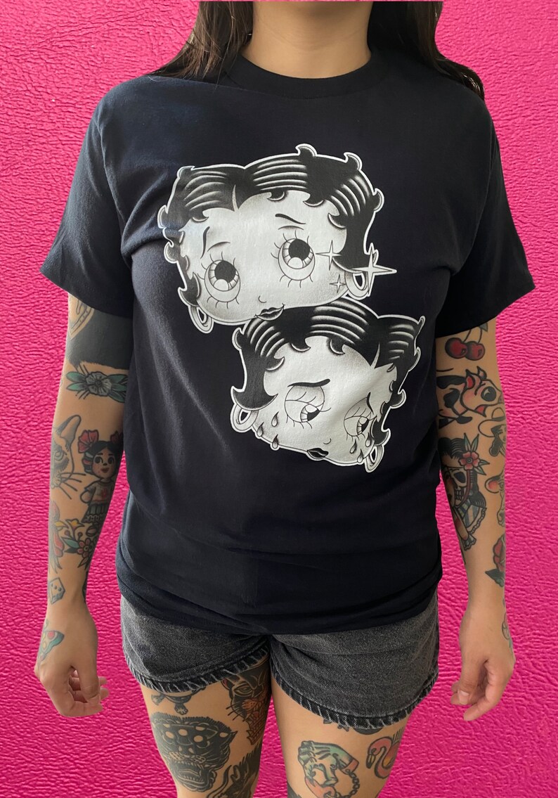 Betty Boop - Smile Now, Cry Later T-shirt - BLACK - Etsy