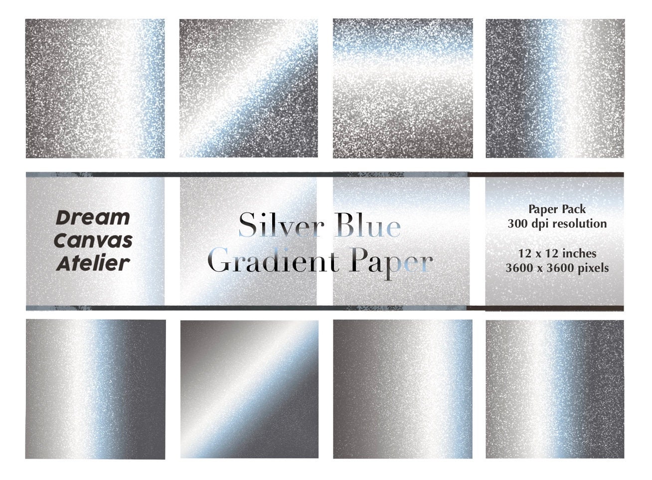 Silver Blue Gradient Paper Pack 28 Pcs Silver Blue Gradient Background ...