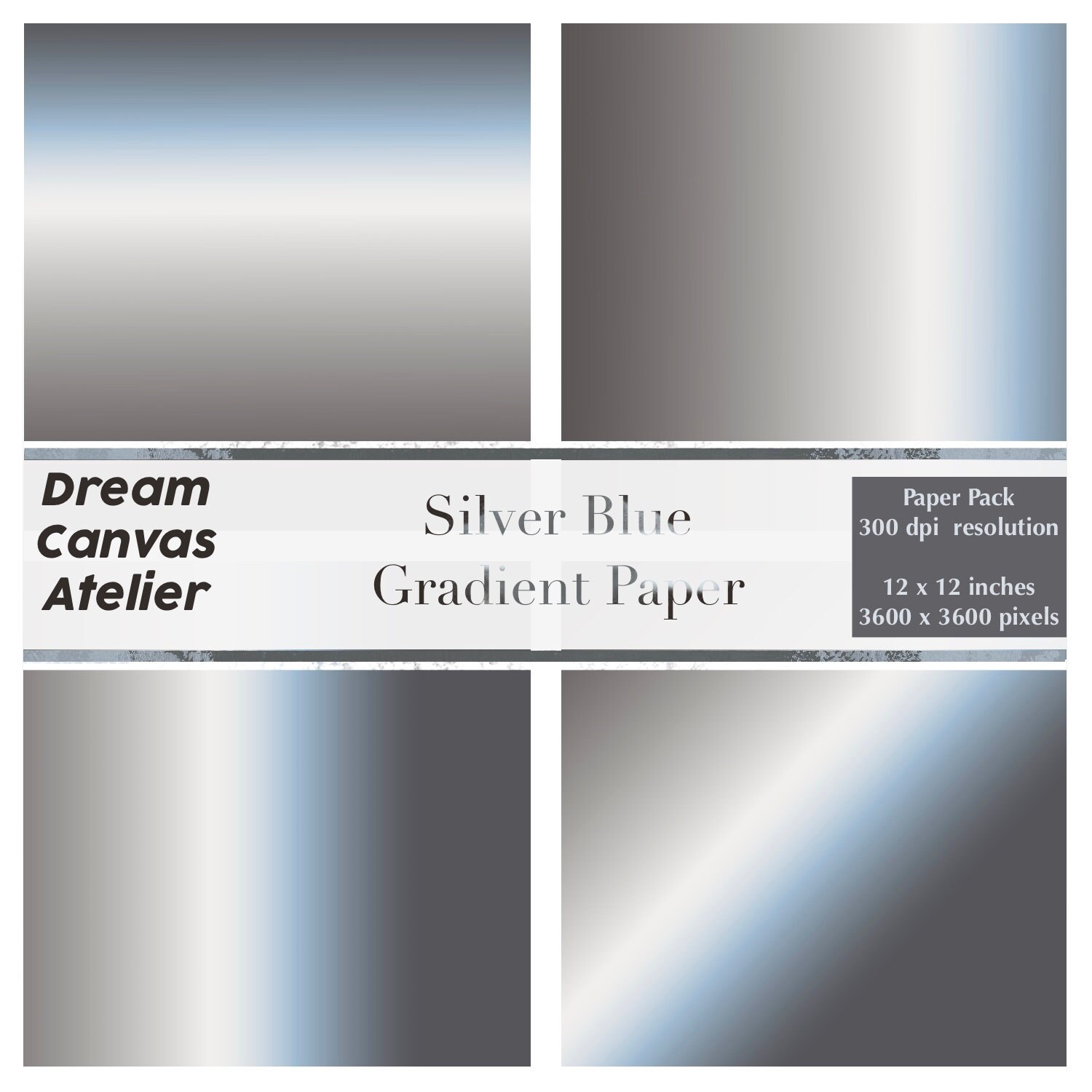 Silver Blue Gradient Paper Pack 28 Pcs Silver Blue Gradient Background ...