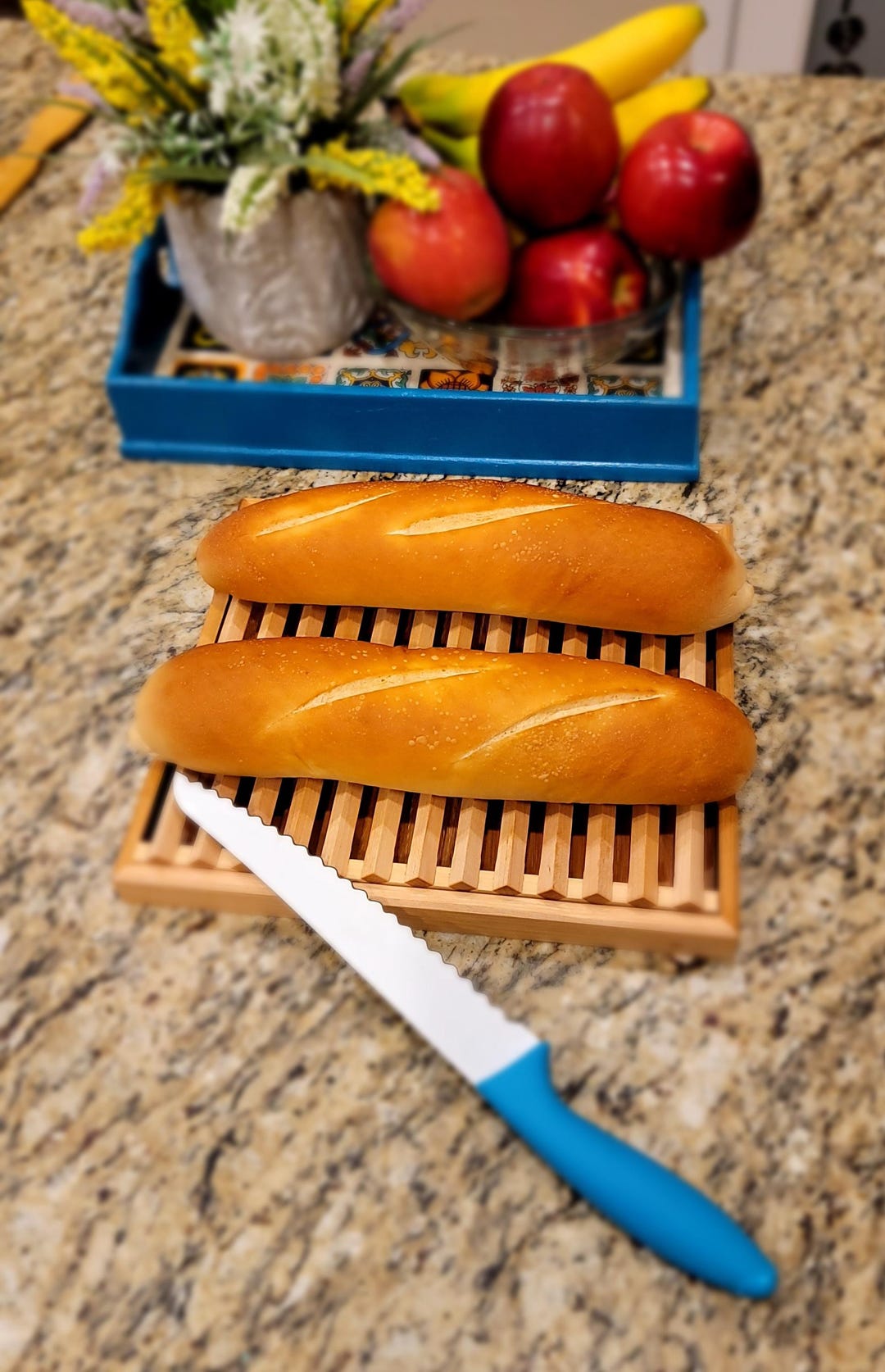 Bread Slicing Board With Crum Tray, Hardwood Bread Slicing Tray for ...