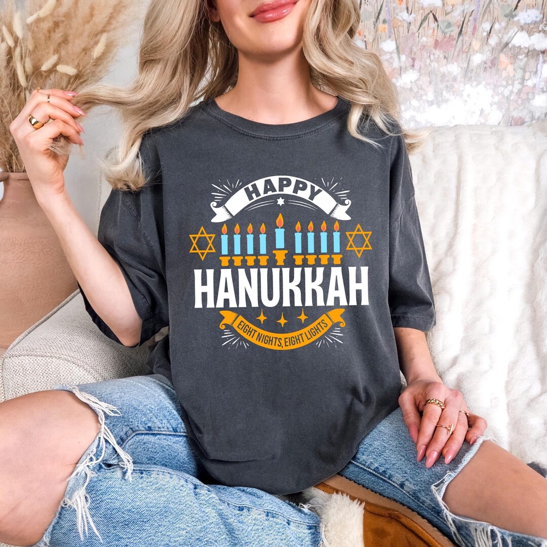 Funny Menorah Hanukkah Shirt - Comfort Colors Jewish Holiday Sweater - Etsy