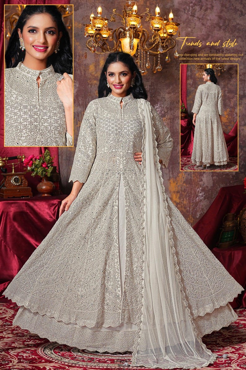 Stunning Heavy Full All Over Modest Dori Jarkan Handmade Dress Lehenga ...