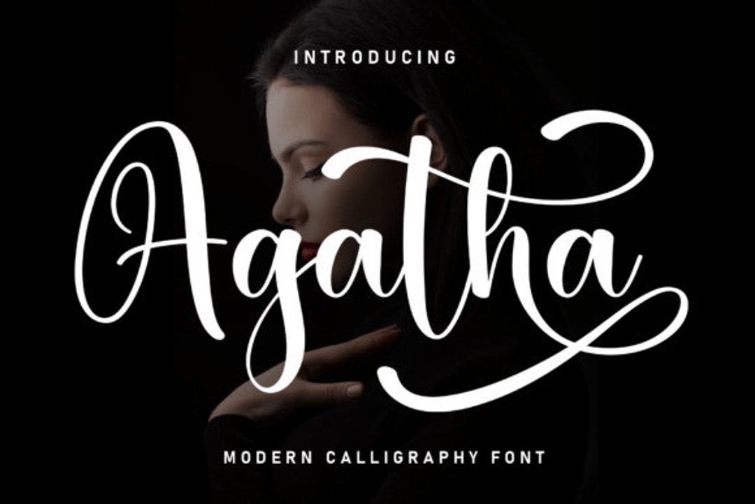 Agatha Font, Script Font, Handwritten Font, Signature Font, Modern ...