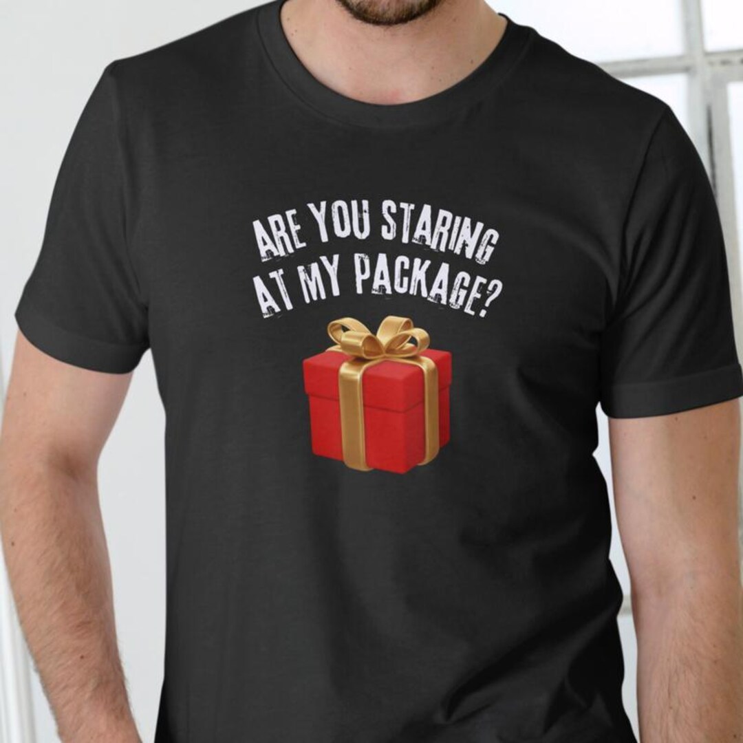 Are You Staring at My Package T-shirt, Funny Christmas, Present Hoodie ...