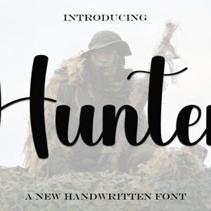 Hunter Font, Script Font, Handwritten Font, Signature Font, Modern ...