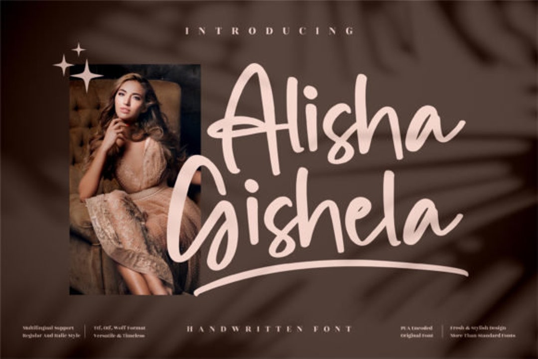 Alisha Gishela Font, Thin Font, Cricut Fonts, Casual Font, Minimalist ...