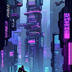 Pixel Art Cyberpunk Days - Etsy
