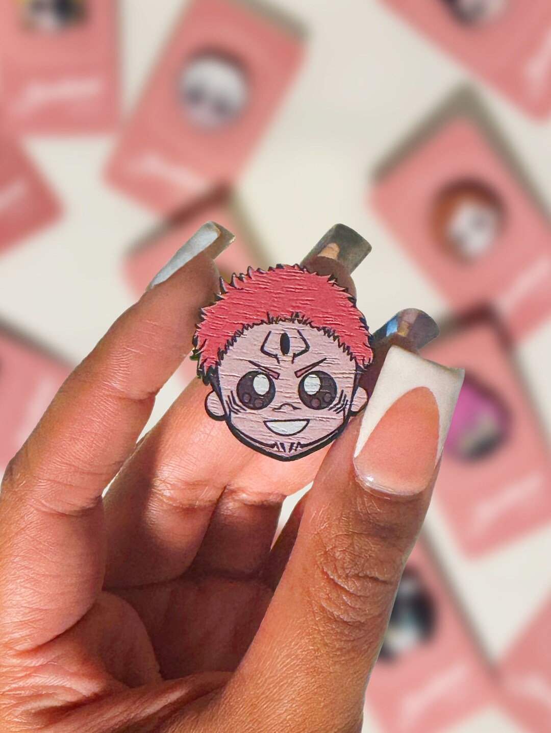 Sukuna JJK Fanart Wood Pin – Anime Manga Pin Badge Decorative Cute ...