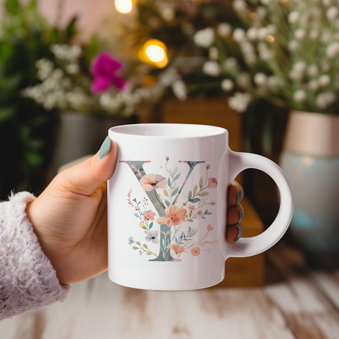 Y Initial Mug Cute Mug, Cute Gift, Initial Mug, Letter Y Mug, Letter Y ...